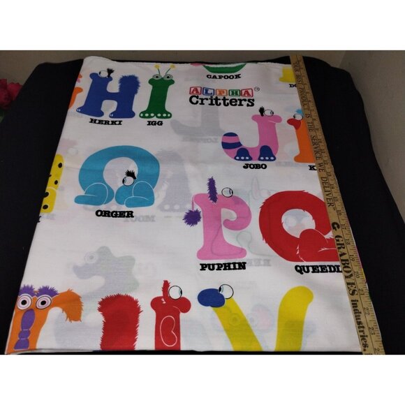 Other | Vintage Alpha Critters Alphabet Fabric 2 Yards 74x 45 Retro ...